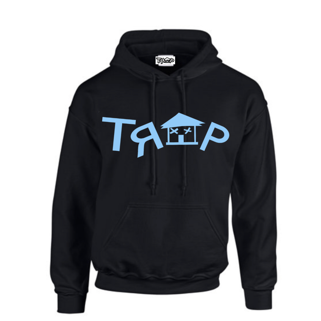 CLASSIC TRAP HOODIE ((BLACK/BABY BLUE)) – TheTrap.Co